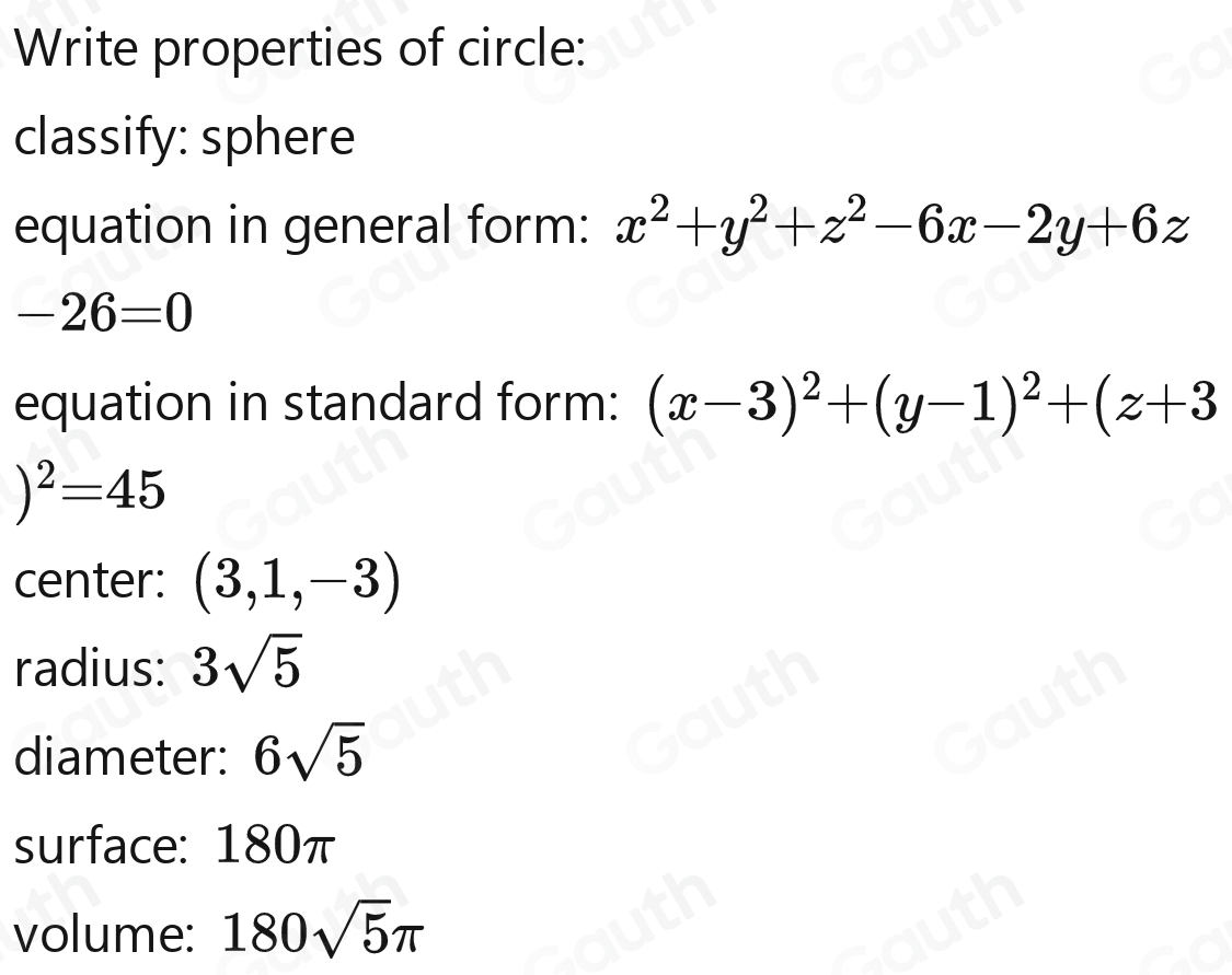 Solved: Find an equation of the sphere that passes through the point (3 ...