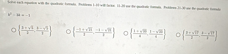 Solved: Solve each equation with the quadratic formula. Problems 1-10 ...