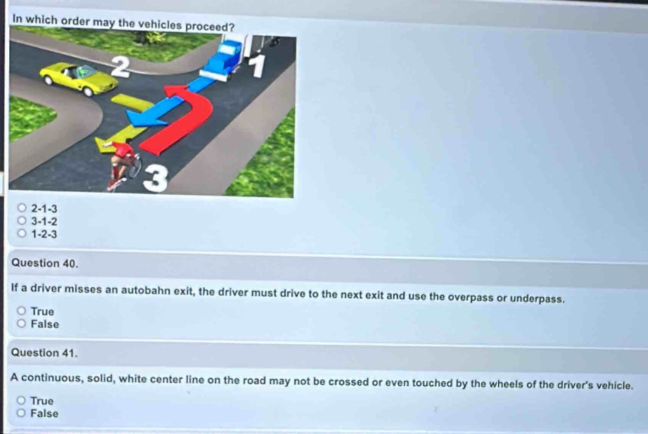 In Which Order May The Vehicles Proceed