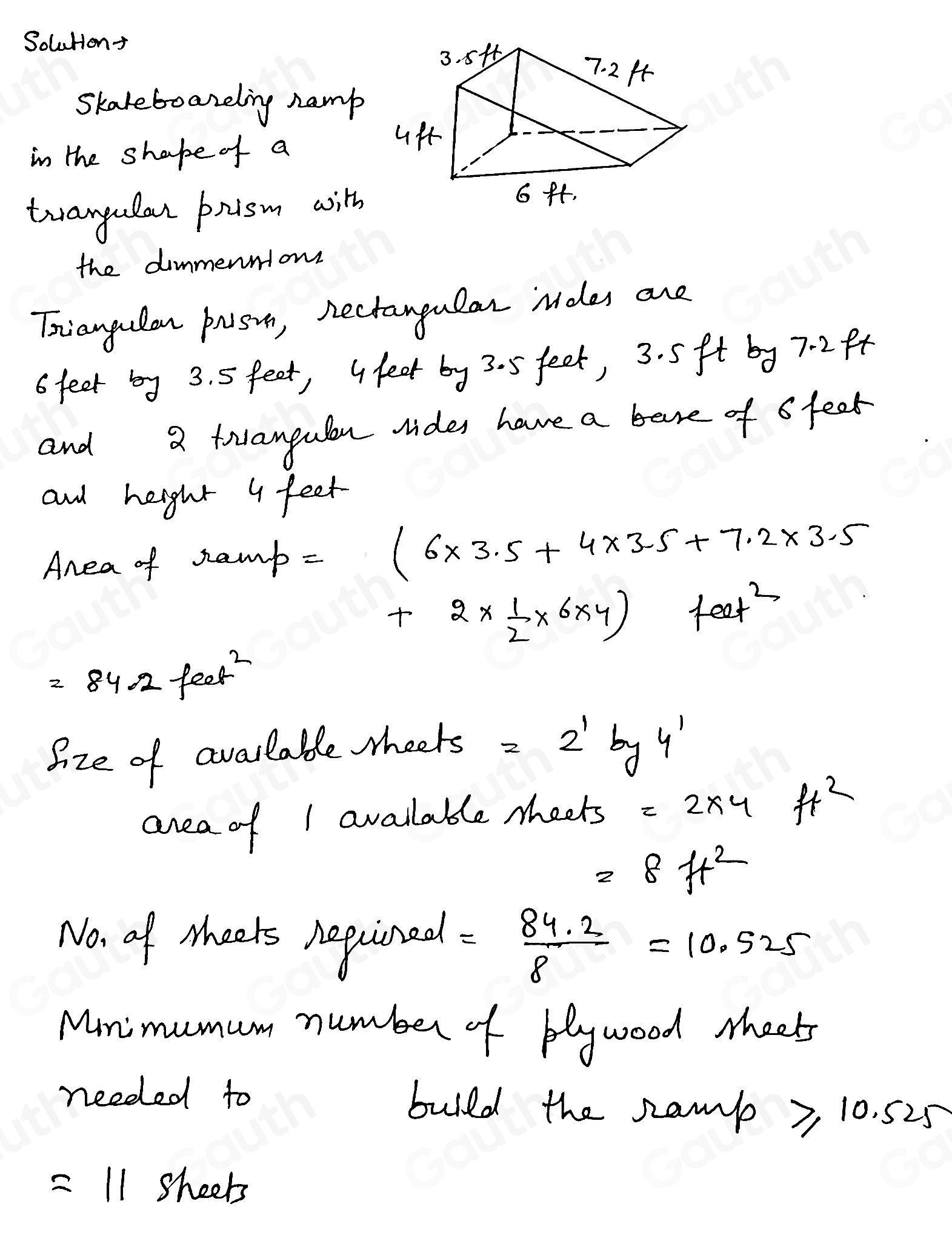 Solved: Charlie is building a skateboarding ramp with the dimensions ...
