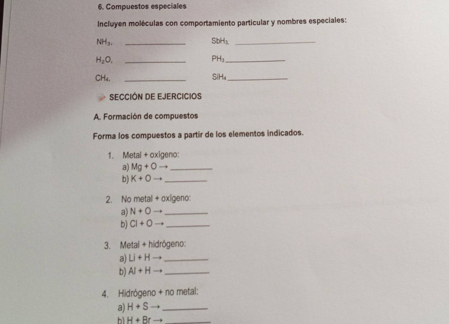 Resuelto:Compuestos especiales Incluyen moléculas con comportamiento ...