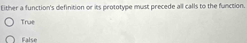 Solved: Either a function’s definition or its prototype must precede ...