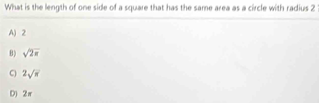 Solved: What is the length of one side of a square that has the same ...