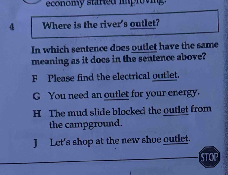 Solved: economy started improving. 4 Where is the river's outlet? In ...