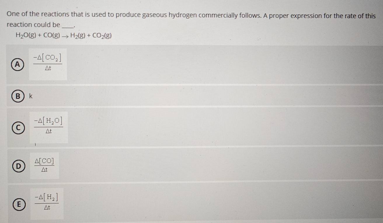 Solved: One of the reactions that is used to produce gaseous hydrogen ...