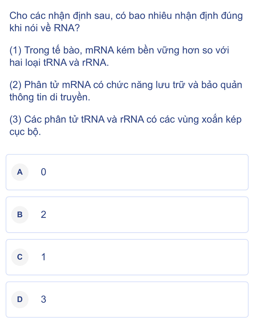 Giải quyết:Cho các nhận định sau, có bao nhiêu nhận định đúng khi nói ...