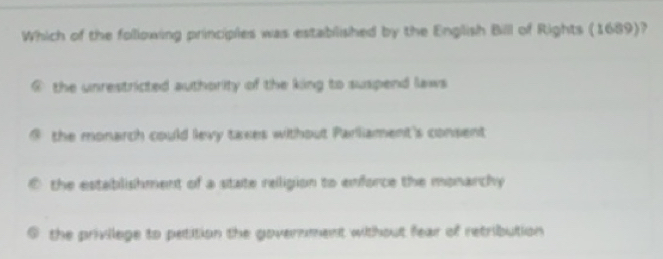 Solved: Which of the following principles was established by the ...