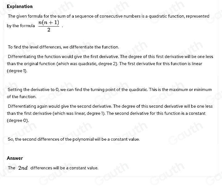 Solved: The sum of a sequence of consecutive numbers from 1 to n is ...