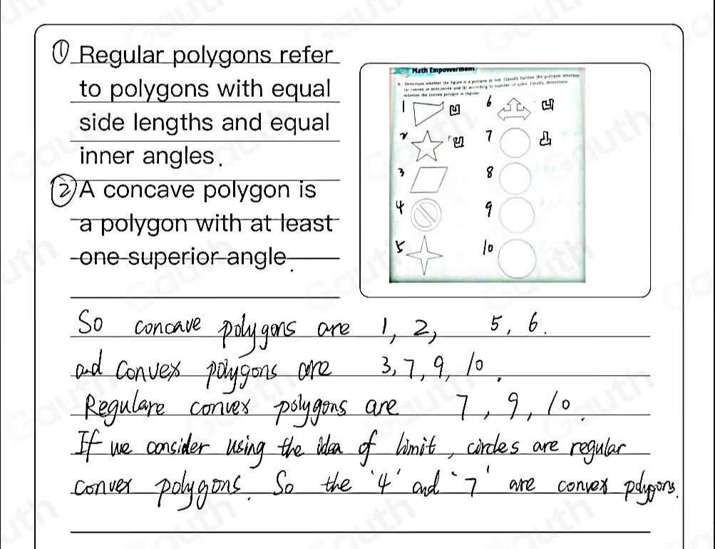 Solved: Math Empowerment A. Determine whether the figure is a polygon ...