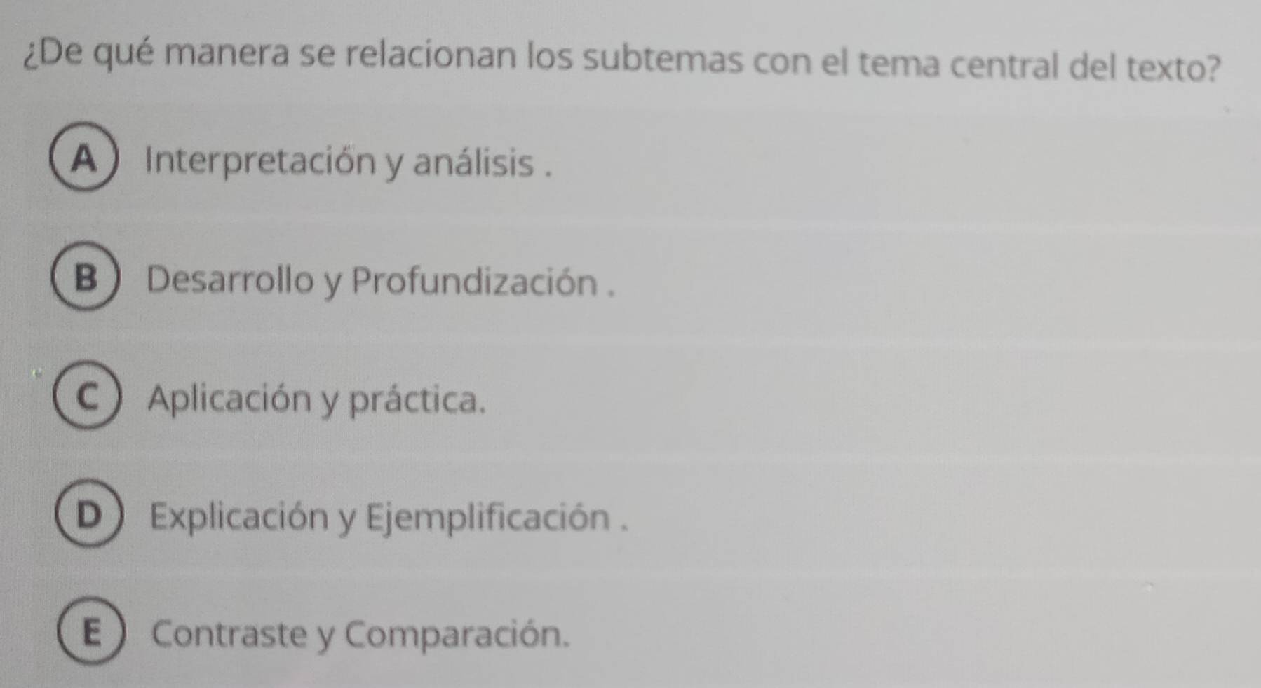 Resuelto:¿De qué manera se relacionan los subtemas con el tema central ...