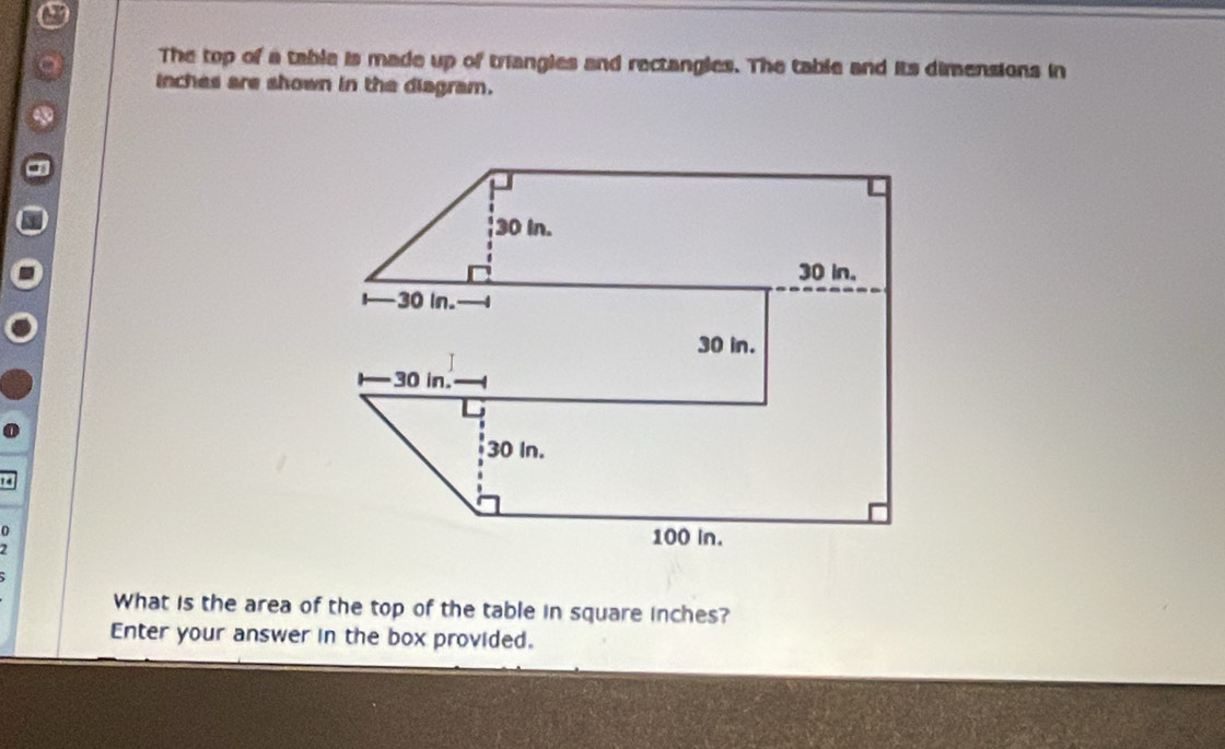 Solved: a The top of a table is made up of triangles and rectangles ...