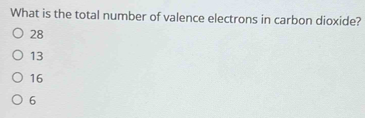 Solved: What is the total number of valence electrons in carbon dioxide ...