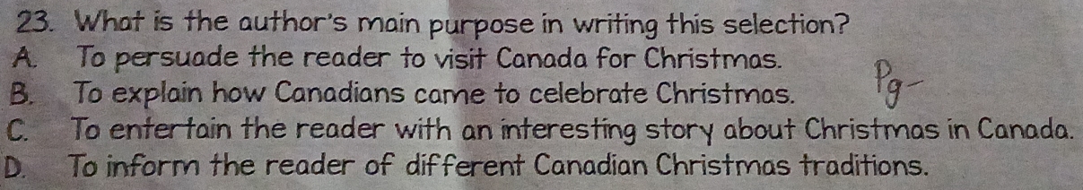 Solved: What is the author's main purpose in writing this selection? A ...