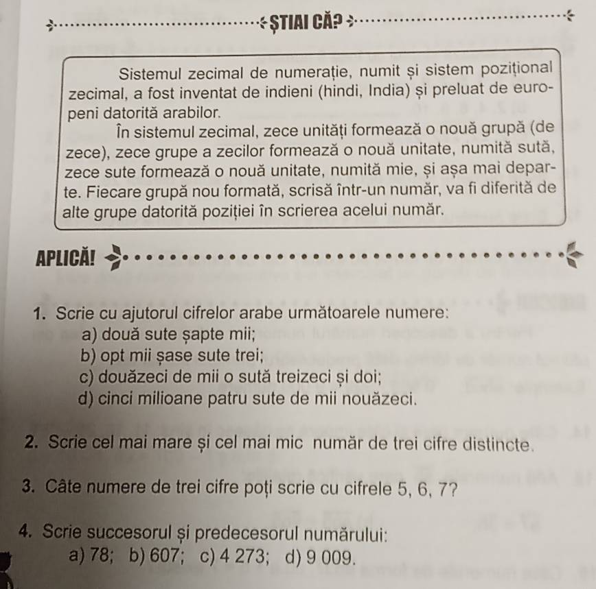 Gelöst:Știai căp * Sistemul zecimal de numeraţie, numit și sistem ...