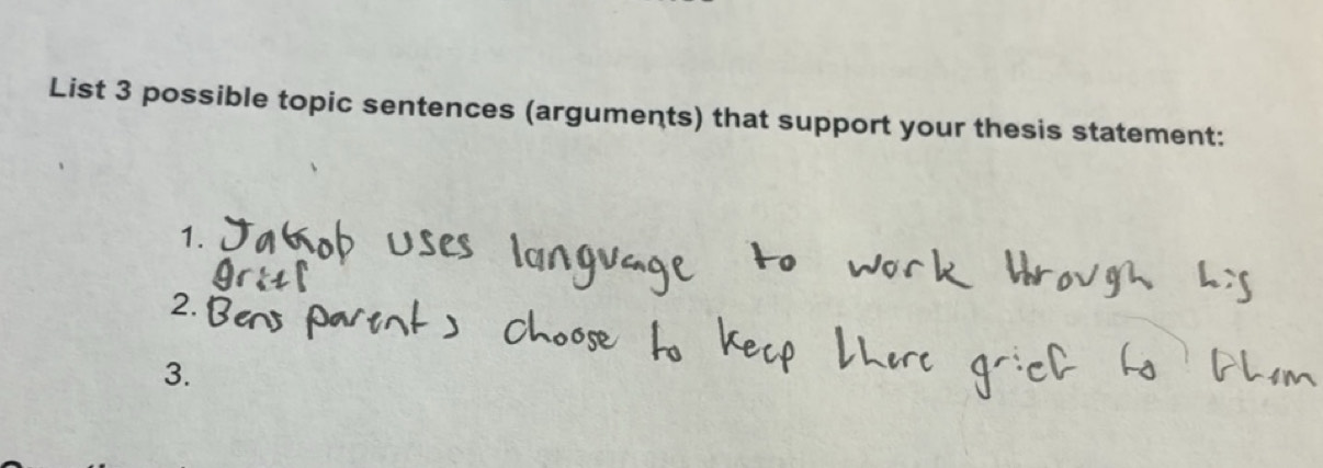 Solved: List 3 possible topic sentences (arguments) that support your ...