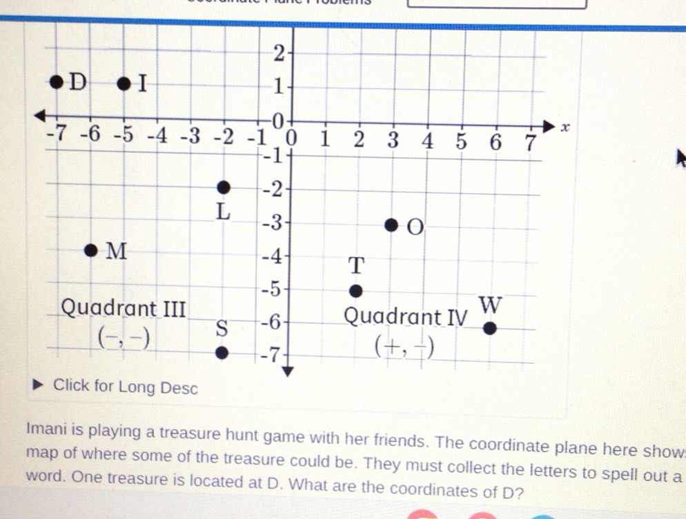 Solved: Imani is playing a treasure hunt game with her friends. The ...