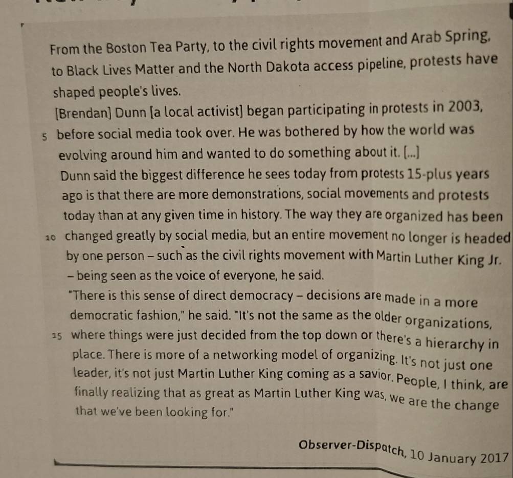 Résolu :From the Boston Tea Party, to the civil rights movement and ...