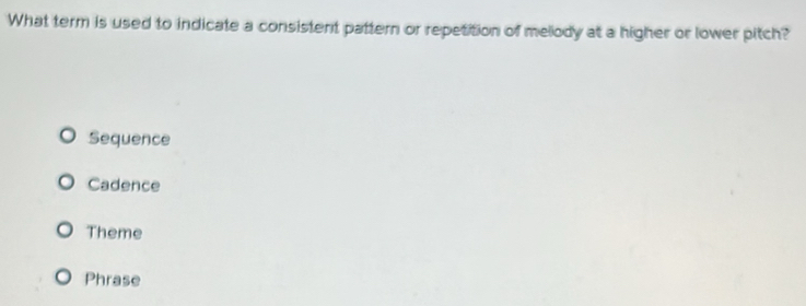Solved: What term is used to indicate a consistent pattern or ...