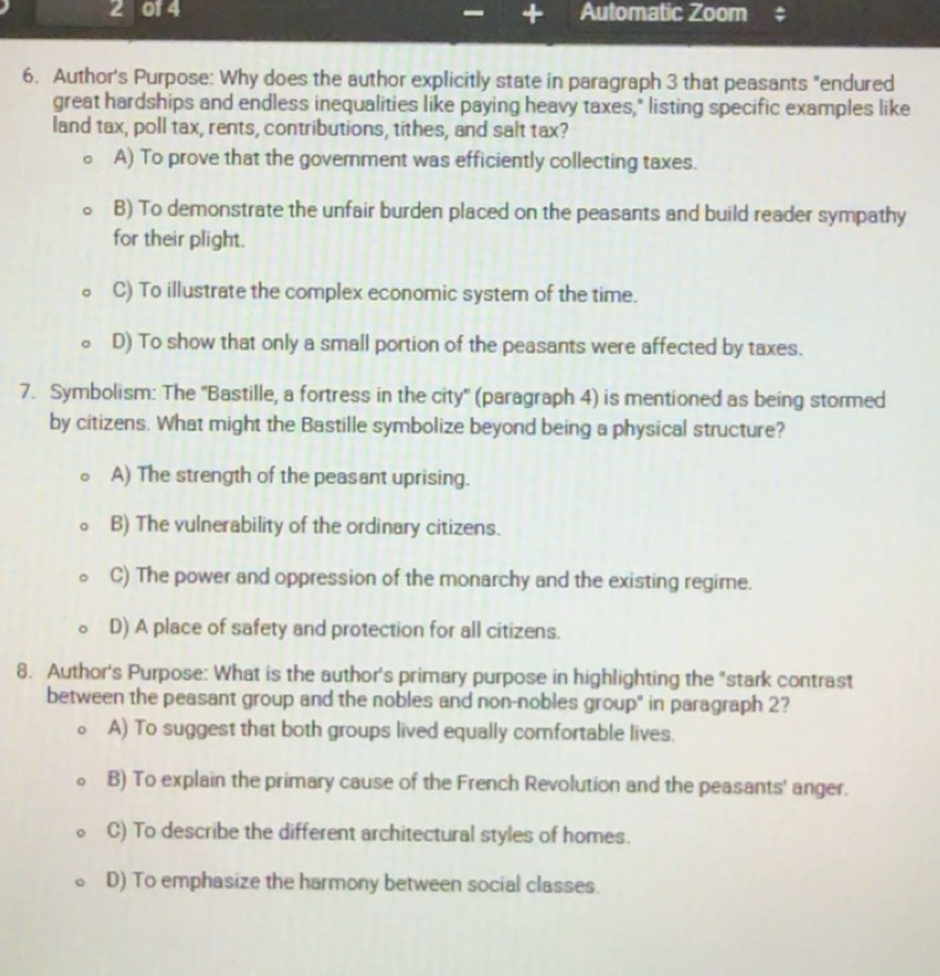 Solved: of 4 Automatic Zoom 6. Author's Purpose: Why does the author explicitly state in ...
