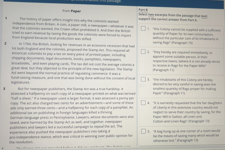 Résolu :from Paper Select two excerpts from the passage that best 1 The ...