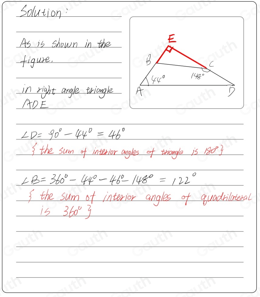 Solved: In quadrilateral ABCD, AB produced is perpendicular to DC ...