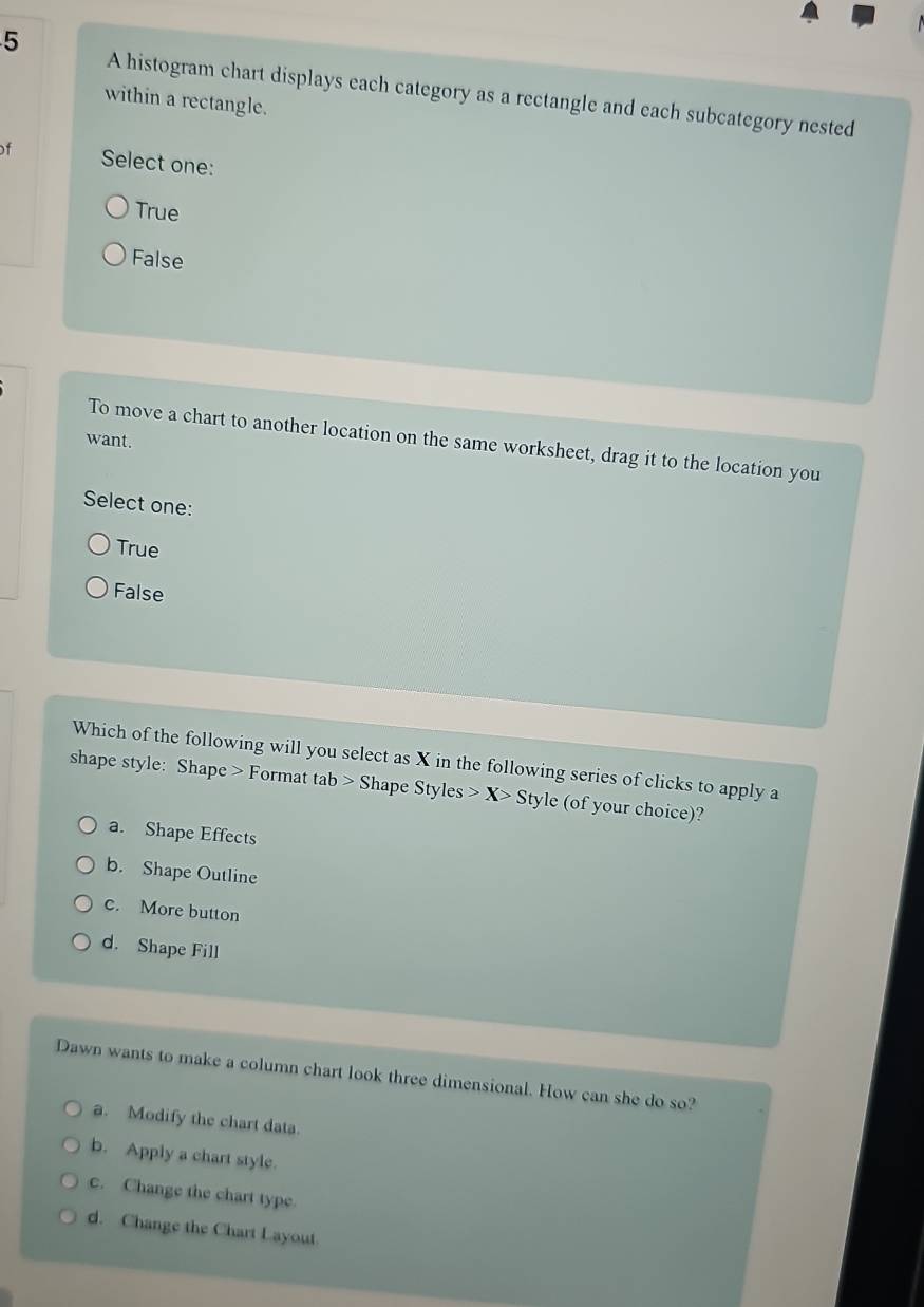 Solved: A histogram chart displays each category as a rectangle and ...
