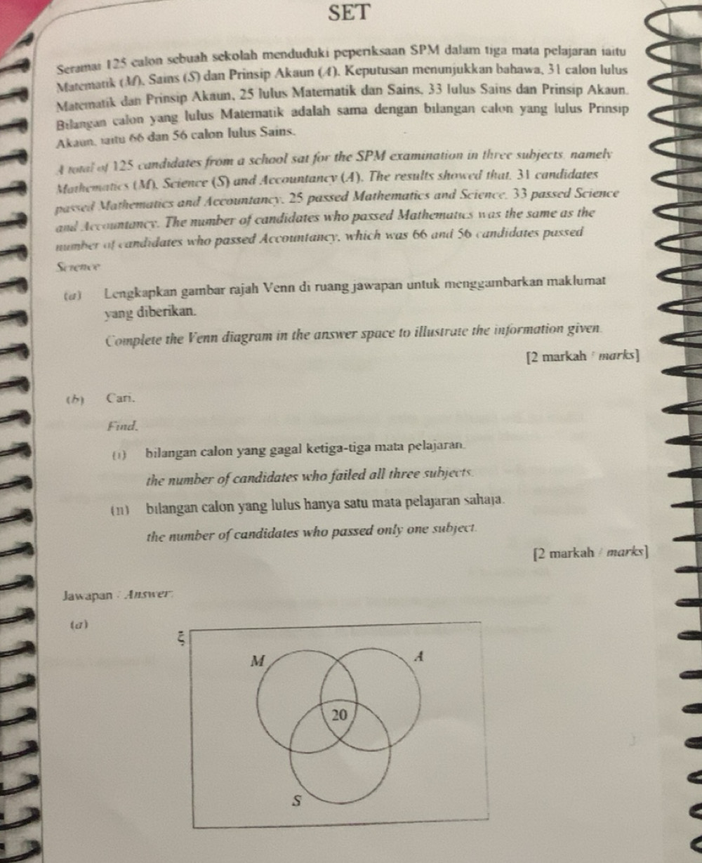 Selesai:SET Seramai 125 calon sebuah sekolah menduduki peperiksaan SPM ...