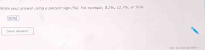 Solved: Write your answer using a percent sign (%). For example, 0.5% ...