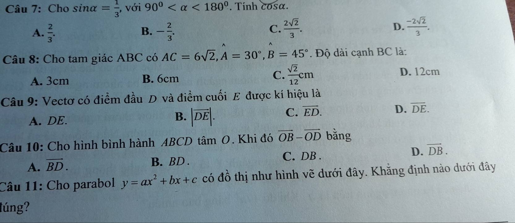 Giải quyết:Cho sin alpha = 1/3 , , với 90°