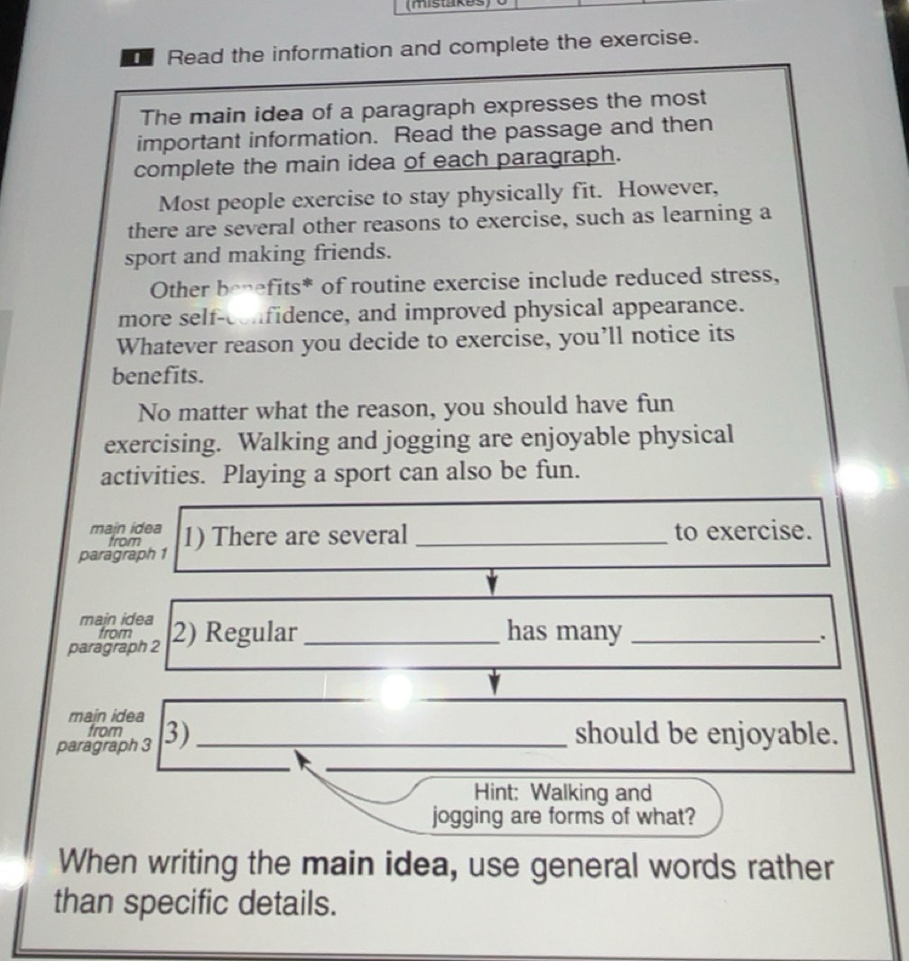Solved: (mistakes) Read the information and complete the exercise. The ...