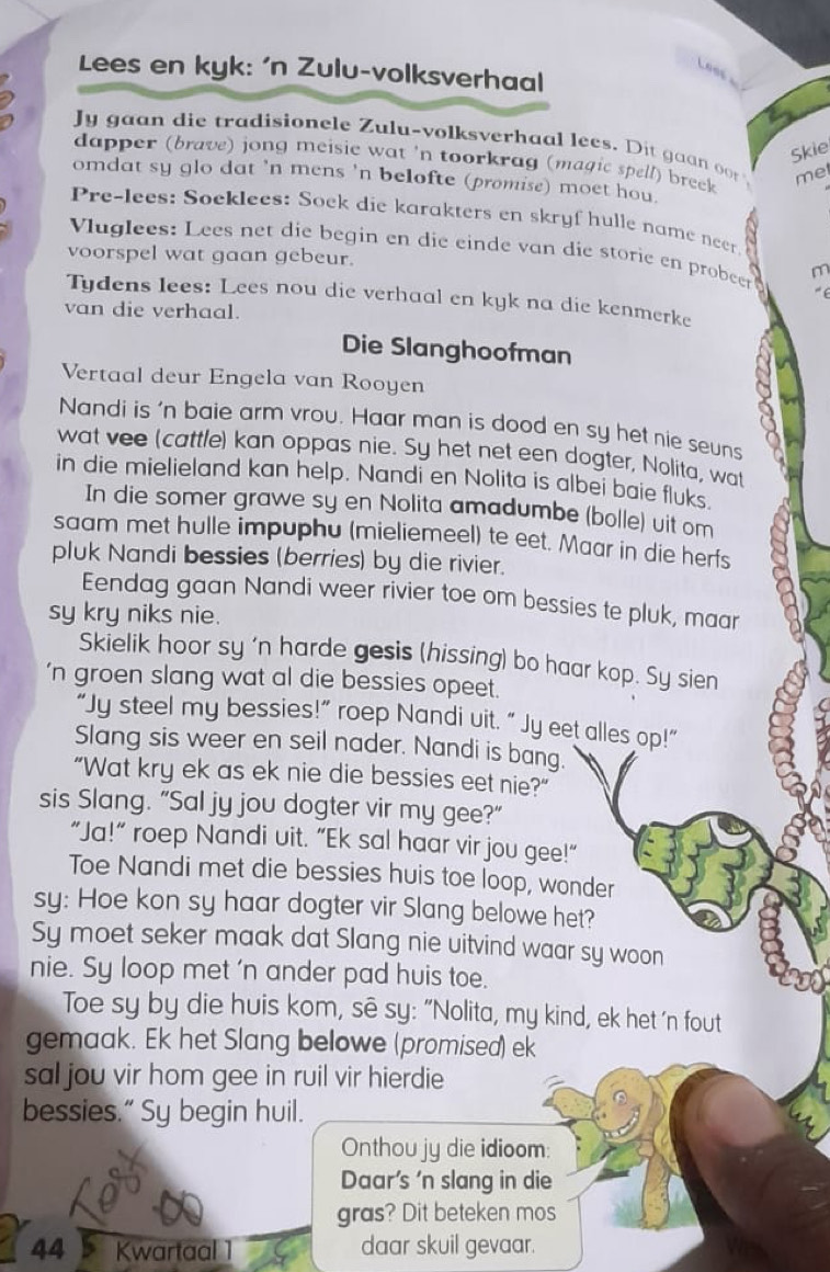 Solved: Lees en kyk: 'n Zulu-volksverhaal Jy gaan die tradisionele Zulu ...