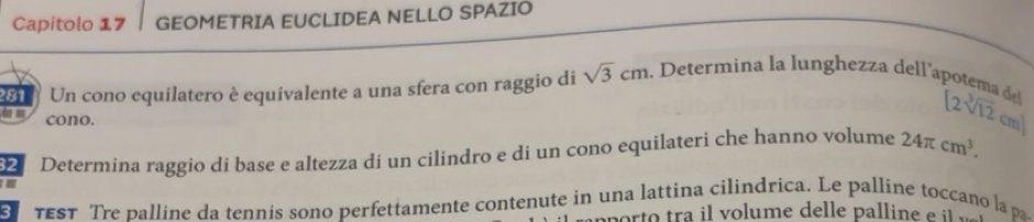 Risolto:Capitolo 17 GEOMETRIA EUCLIDEA NELLO SPAZIO 2o Un cono ...