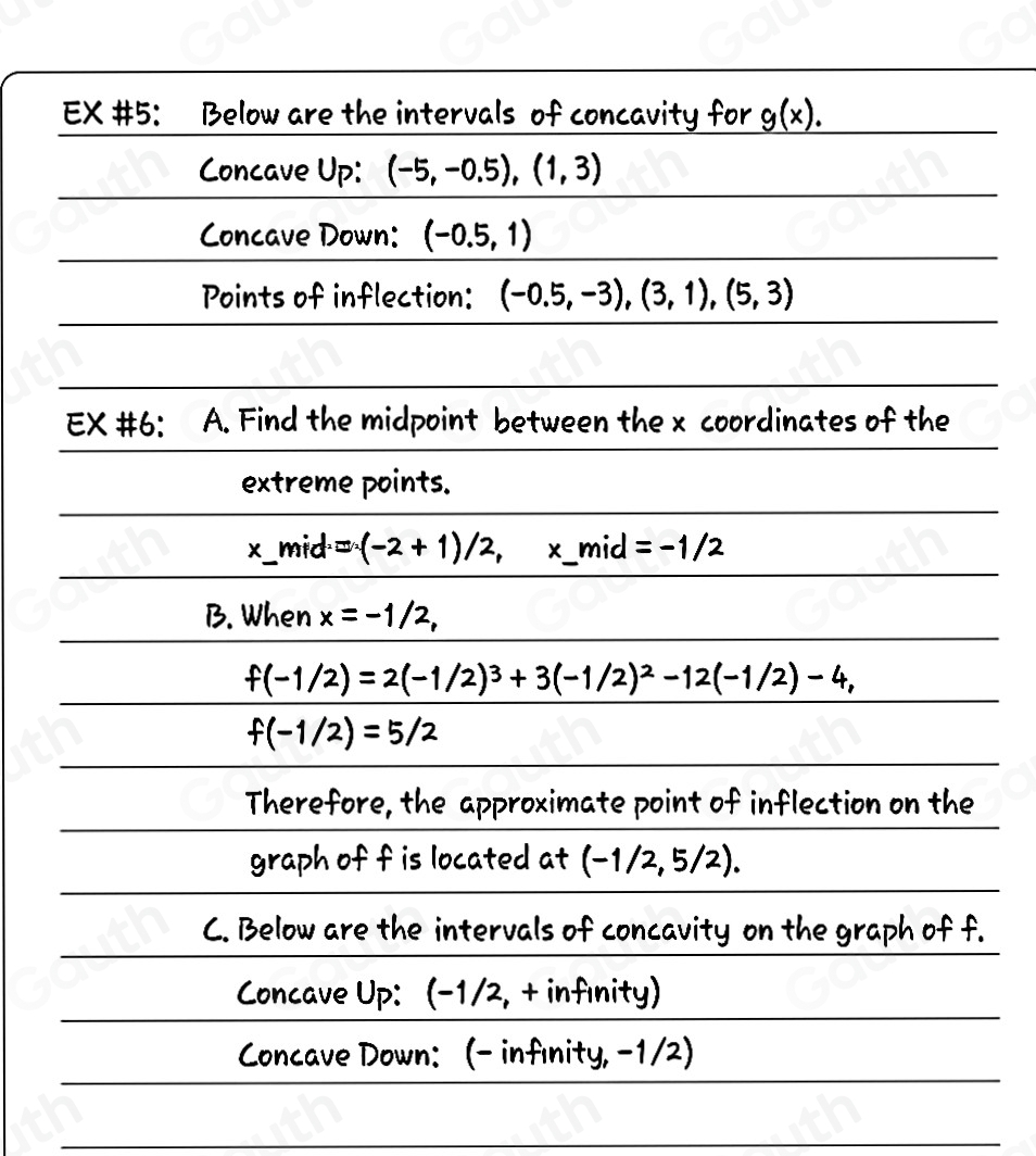 Solved: EX #5： Use the graph of g(x) shown at right to determine ...