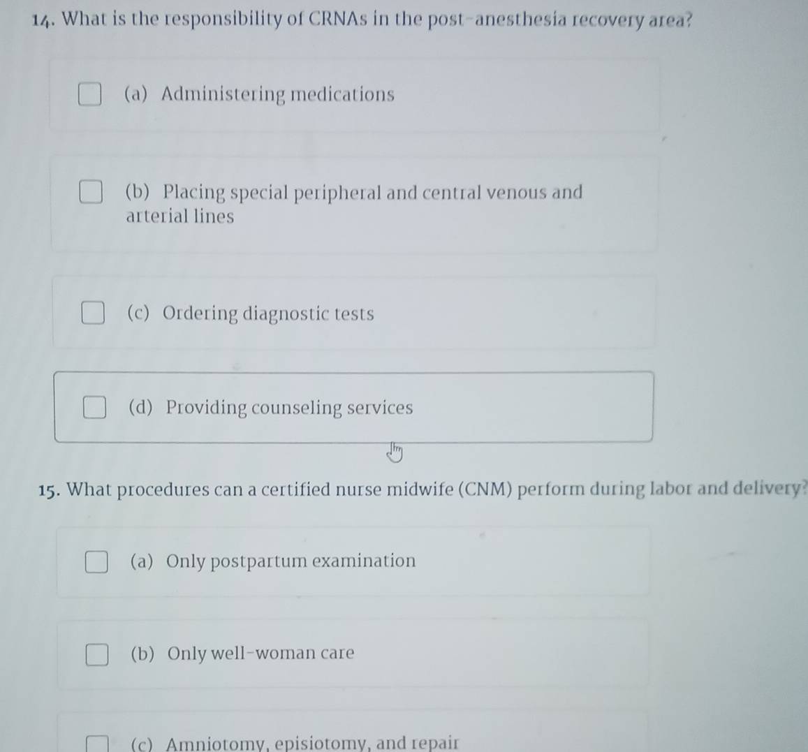 Solved: What is the responsibility of CRNAs in the post-anesthesia ...