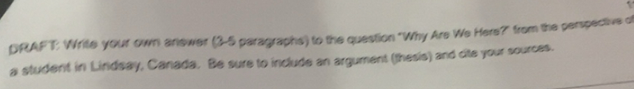 Solved: DRAFT: Write your own anewer (2-5 paragraphe) to the question ...