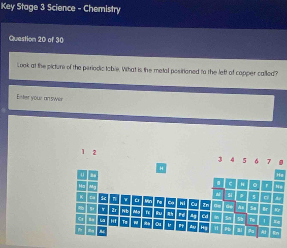 Solved: Key Stage 3 Science - Chemistry Question 20 of 30 Look at the ...