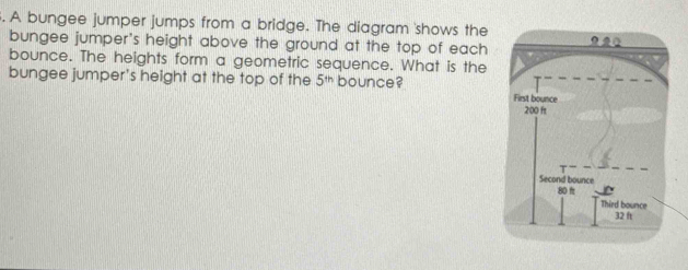 Solved: A bungee jumper jumps from a bridge. The diagram 'shows the ...