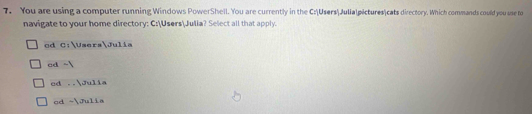 Solved: You are using a computer running Windows PowerShell. You are currently in the C:Users ...