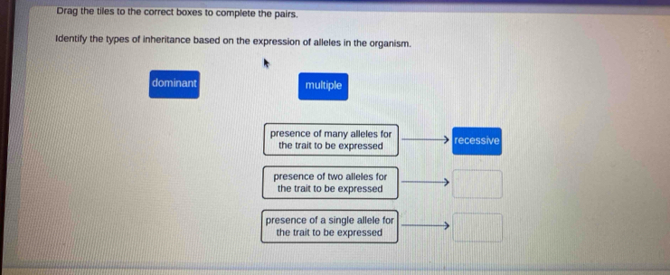 Solved: Drag the tiles to the correct boxes to complete the pairs ...