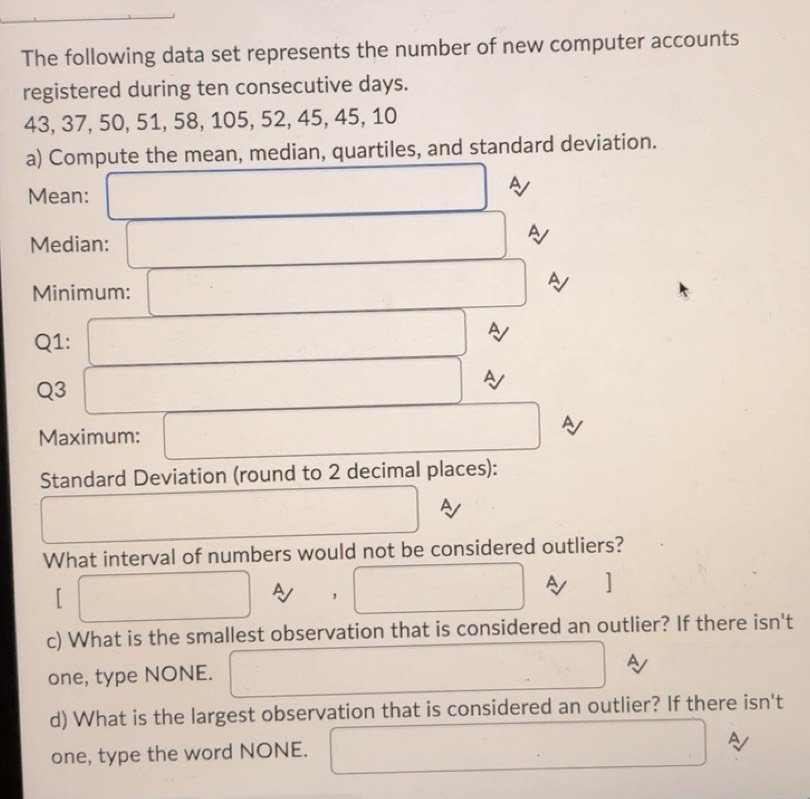 Solved: The following data set represents the number of new computer ...