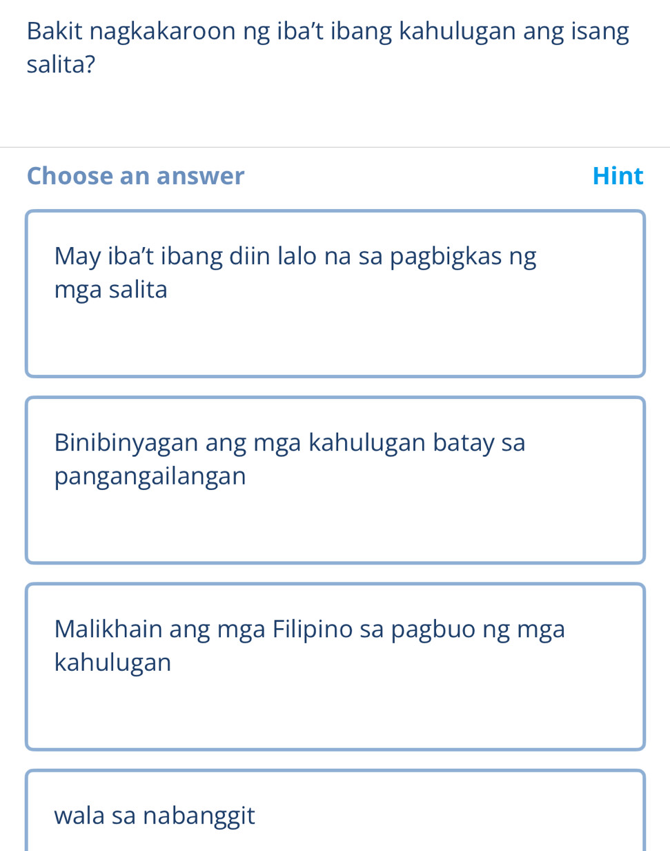 Solved: Bakit nagkakaroon ng iba’t ibang kahulugan ang isang salita ...