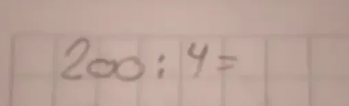 Solved: 200:4= [Math]