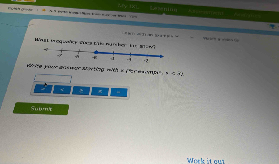 Solved: My IXL Learning Assessment Analytic Eighth grade N.3 Write ...