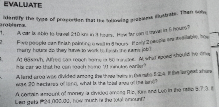 Solved: EVALUATE Identify the type of proportion that the following ...