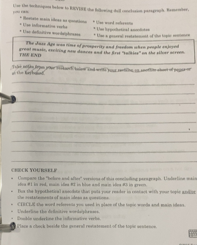 Solved: Use the techniques below to REVISE the following dull ...