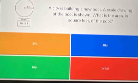Solved: A city is building a new pool. A scale drawing of the pool is ...