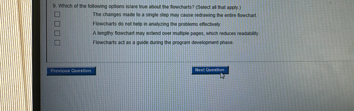 Solved: Which of the following options is/are true about the flowcharts ...