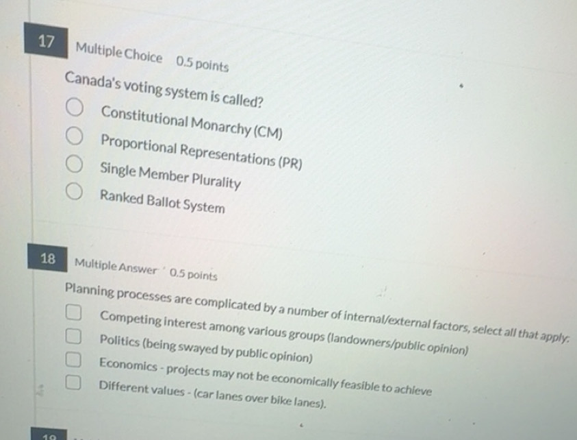 Solved: Canada's voting system is called? Constitutional Monarchy (CM ...