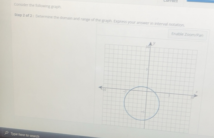Solved: correct Consider the following graph. Step 2 of 2 : Determine ...