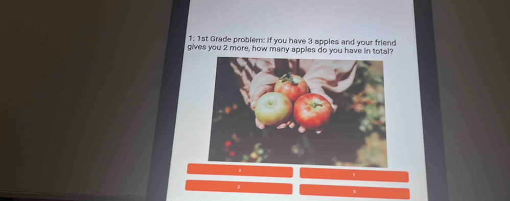 Solved: 1: 1st Grade problem: If you have 3 apples and your friend ...